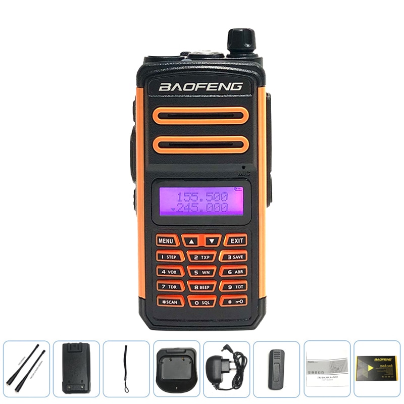 Tri-band Baofeng BF X3 Plus Long Range Walkie Talkie BF-X3 Plus Waterproof Ham CB Radio - ALAFONE