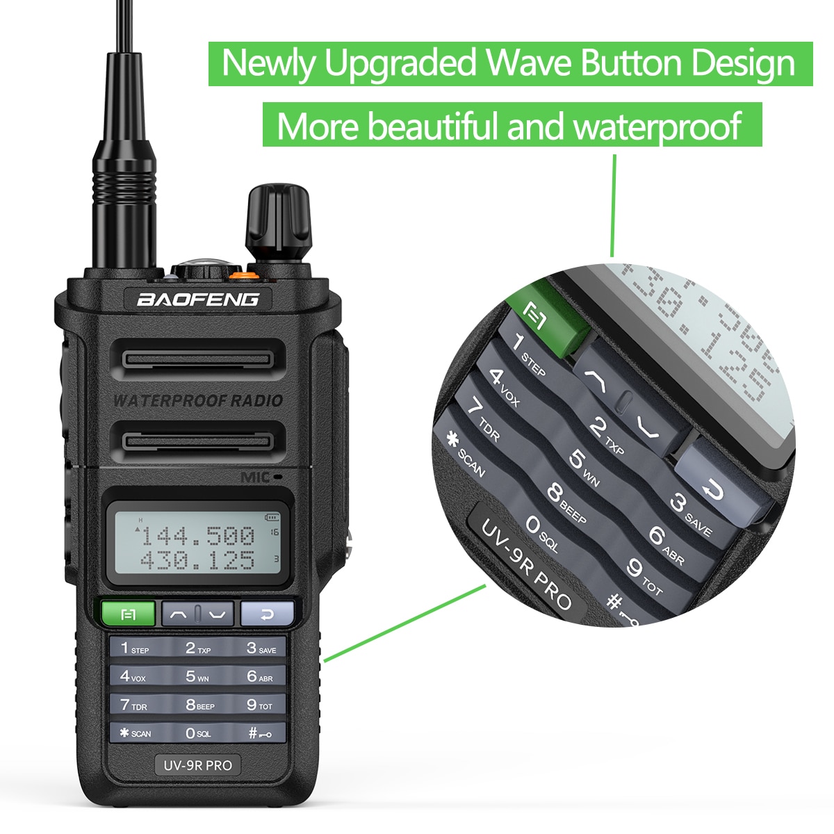 2023 Baofeng UV-9R Pro V1 V2 Waterproof IP68 Walkie Talkie - ALAFONE