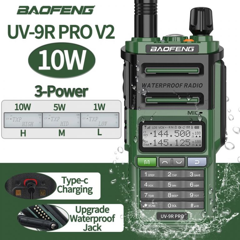 2023 Baofeng UV9R Pro V2 Waterproof IP68 10W Walkie Talkie - ALAFONE