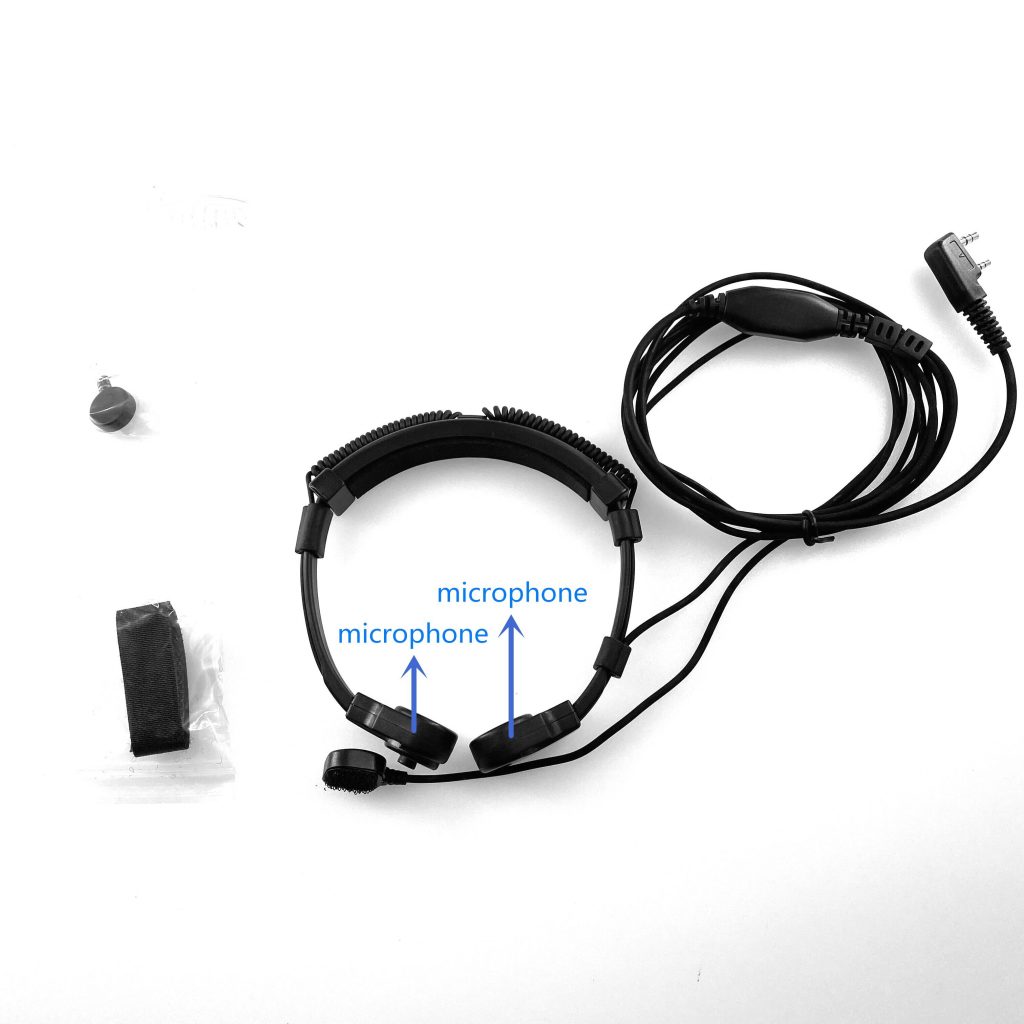 Extendable Throat Microphone Mic Earpiece Headset for Walkie Talkie ...