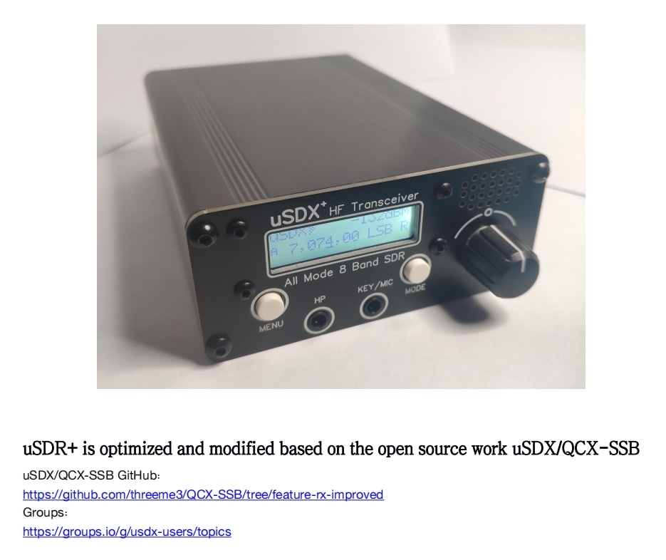 NEW DIY equipment 8 Band uSDR uSDX V2 Plus SDR All Mode HF Transceiver - ALAFONE