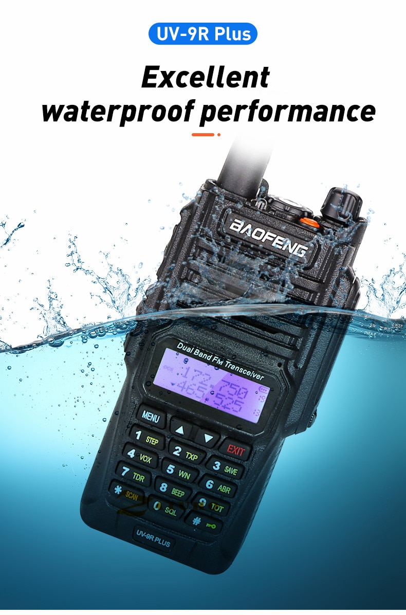 2023 Smart Analogue 10W Baofeng UV9R Plus Dual Band Waterproof Walkie Talkie - ALAFONE
