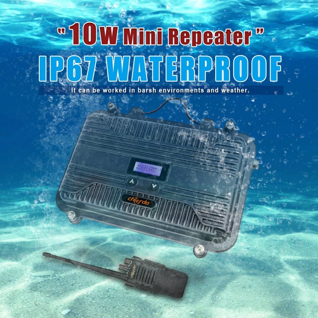 10W Mini Repeater IP67 Waterproof Long or Short Antenna 15km UHF ...