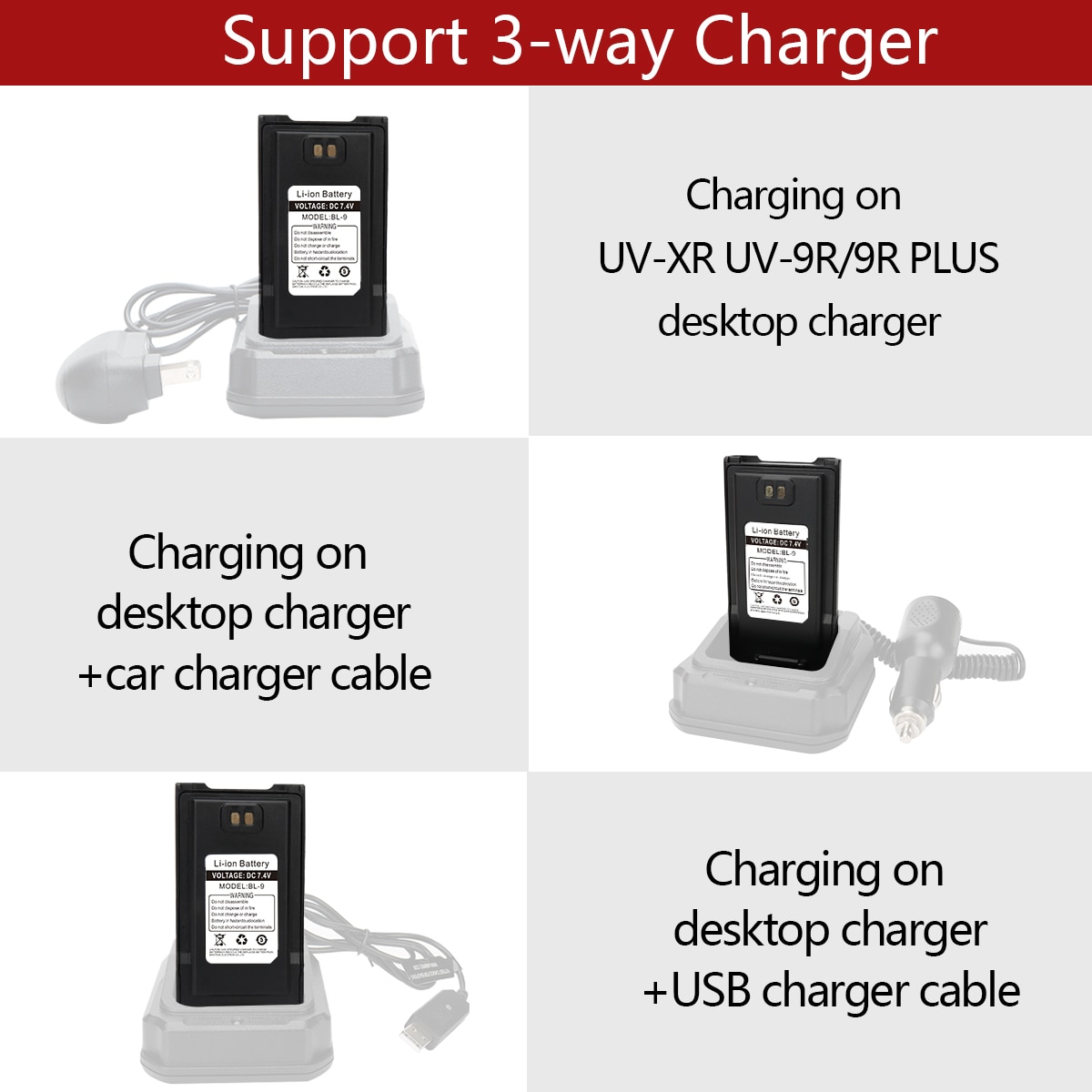 Baofeng UV-9R Pro Battery for Pofung UV9R Plus UV-XR Radios - ALAFONE
