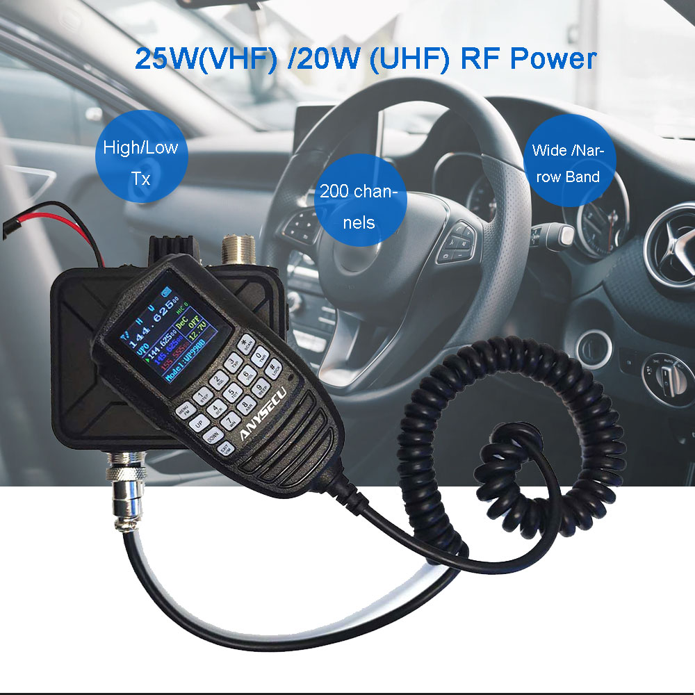 New Arrival Anysecu WP-9900 Dual Band Mini Mobile Radio WP9900 with Programming Cable - ALAFONE