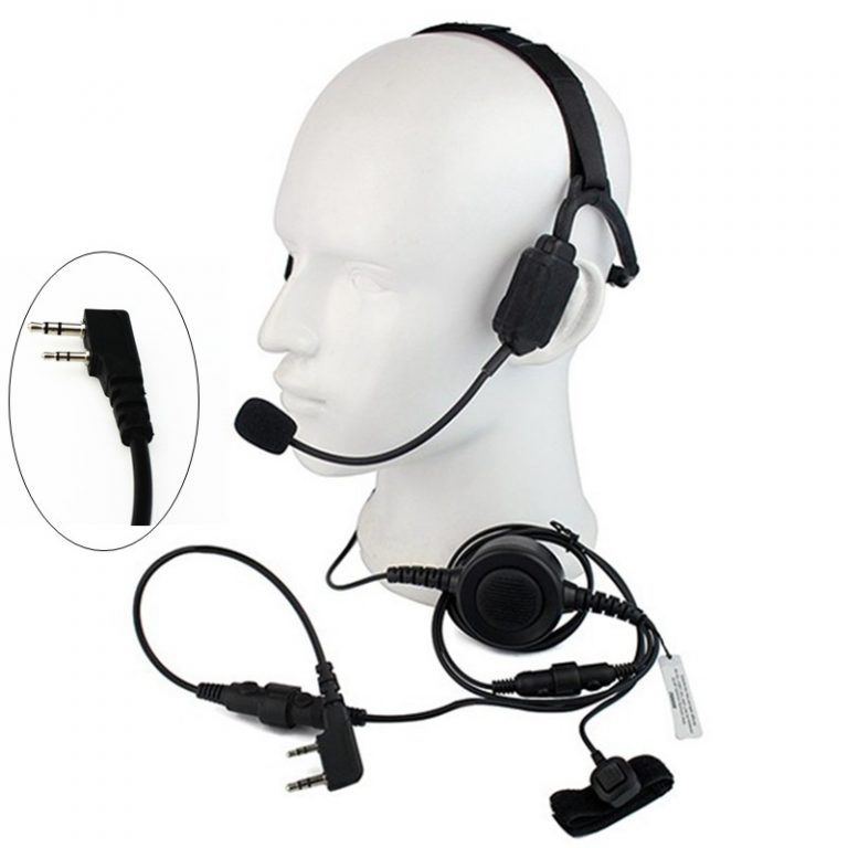 Military Bone Conduction Tactical Headset Boom Microphone For Kenwood ...