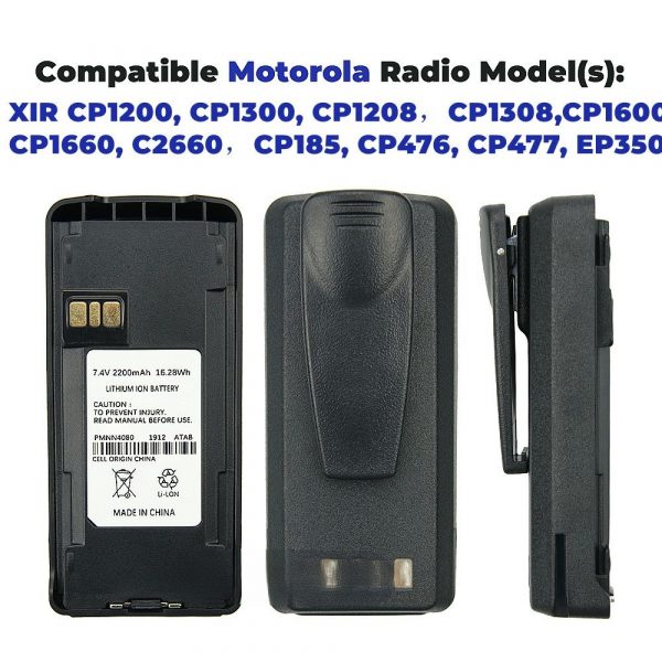 Motorola Batteries PMNN4080 PMNN4081 Battery For CP1600 CP1660 CP1300 ...