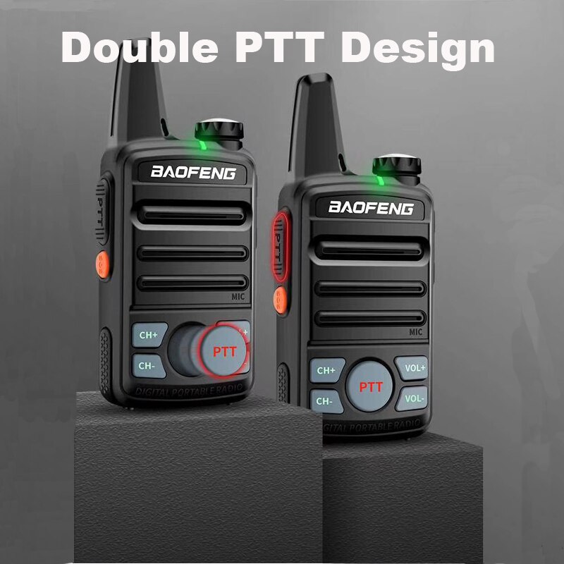 2PCS T99 BAOFENG MINI WALKIE TALKIE UHF Dual PTT Compact small portable ...