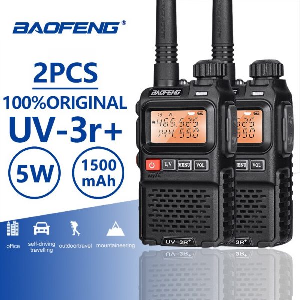 2pcs BaoFeng UV-3R+ Upgrade Ver Mini Walkie Talkie Dual Band Dual ...