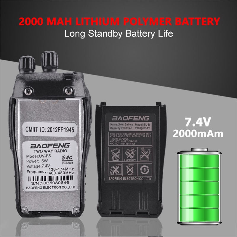BaoFeng UV-B5 Double Frequency VHF UHF Walkie Talkie Baofeng B5 Small ...