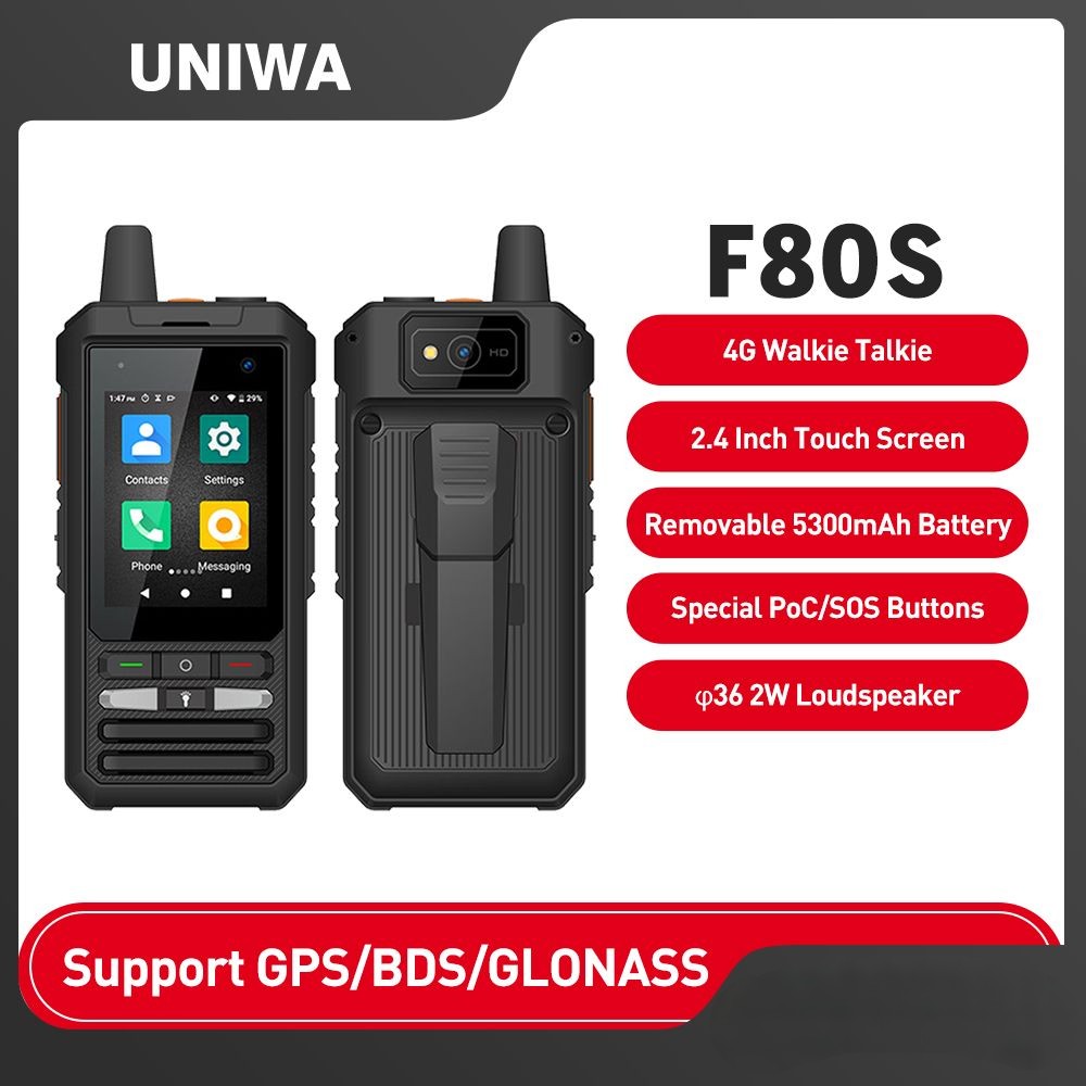 F80S POC Walkie Talkie 4G Smartphone Quad Core 1.4GHz SOS Rugged Phone ...