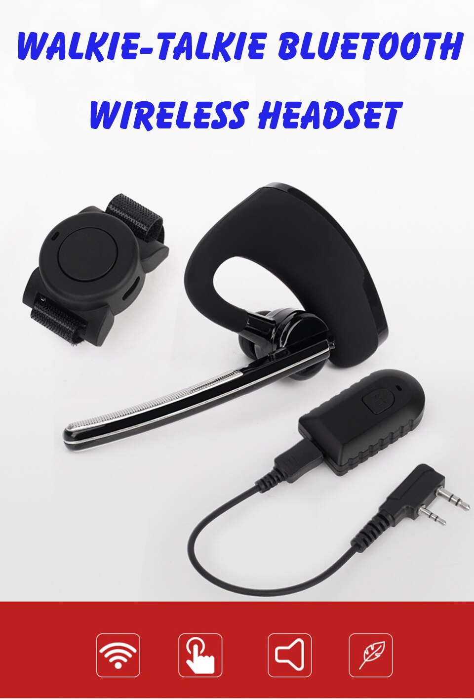 Walkie Talkie Wireless Bluetooth Headset Two Way Radio Wireless ...