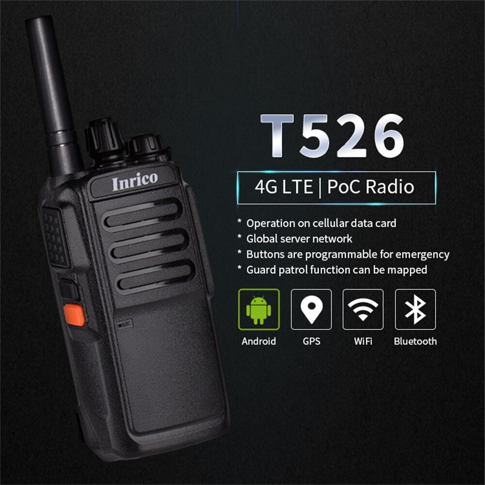 Inrico T526 4G Zello Walkie Talkie LTE PTT Cellular 4GB Poc Radio with ...