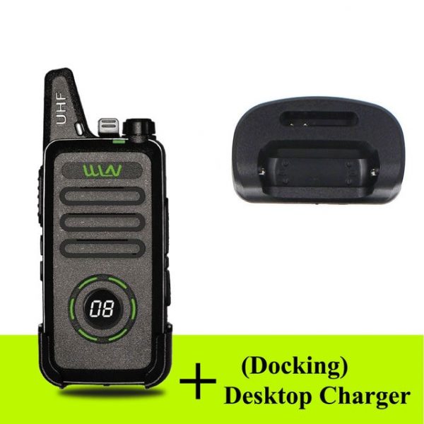 WLN KD-C1 plus Mini Walkie Talkie VOX Slim FM Radios with Desktop ...