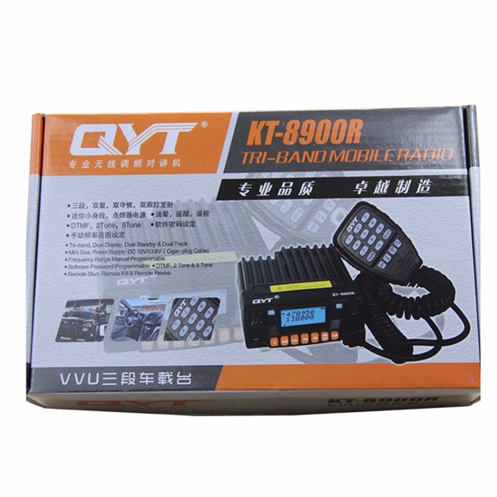 QYT KT-8900R 25W Tri-Band Transceiver 136~174&240-260&400~480MHz Car ...