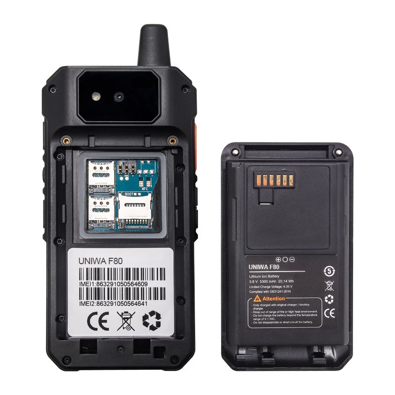 F80S POC Walkie Talkie 4G Smartphone Quad Core 1.4GHz SOS Rugged Phone ...