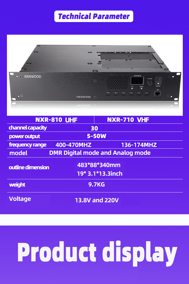 Kenwood NXR-710 NXR-810 VHF UHF Digital & Analog Repeater - ALAFONE