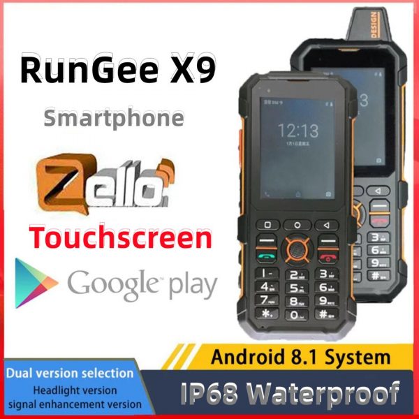 IP68 Waterproof walkie talkie Rungee X9 4G Lte Zello Smart Phone 1GB ...