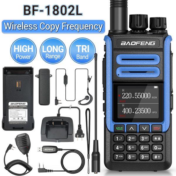 BAOFENG BF-1802L High Power Tri-Band Walkie Talkie Long Range NOAA ...