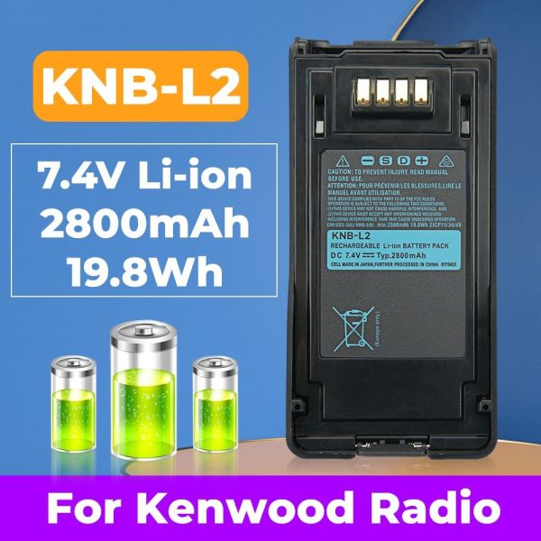 2800mAh KNB-L2 Battery for Kenwood VP6430 TK-5320 NX-5000 NX-5200 NX ...