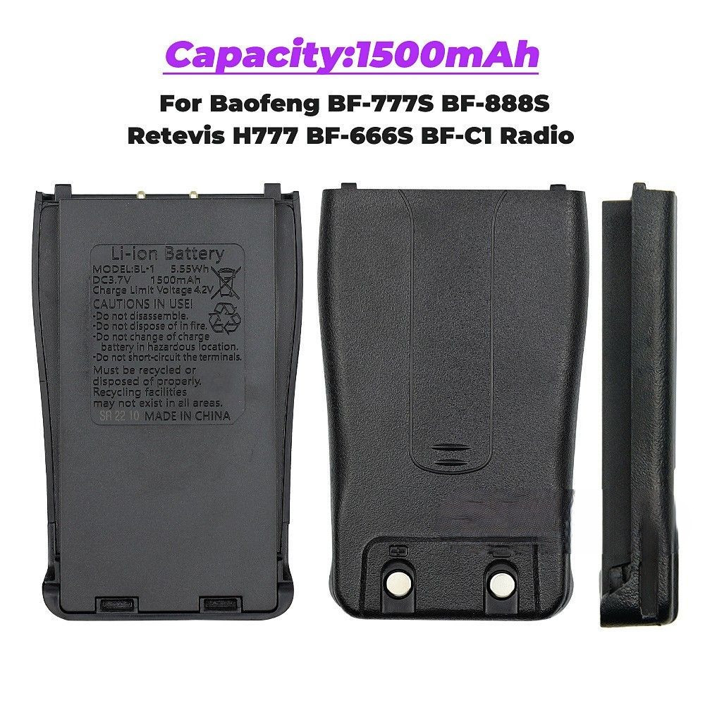 BAOFENG BF888S BL-1 1500mAh 3.7V Li-Ion Battery For Baofeng BF-888S BF ...