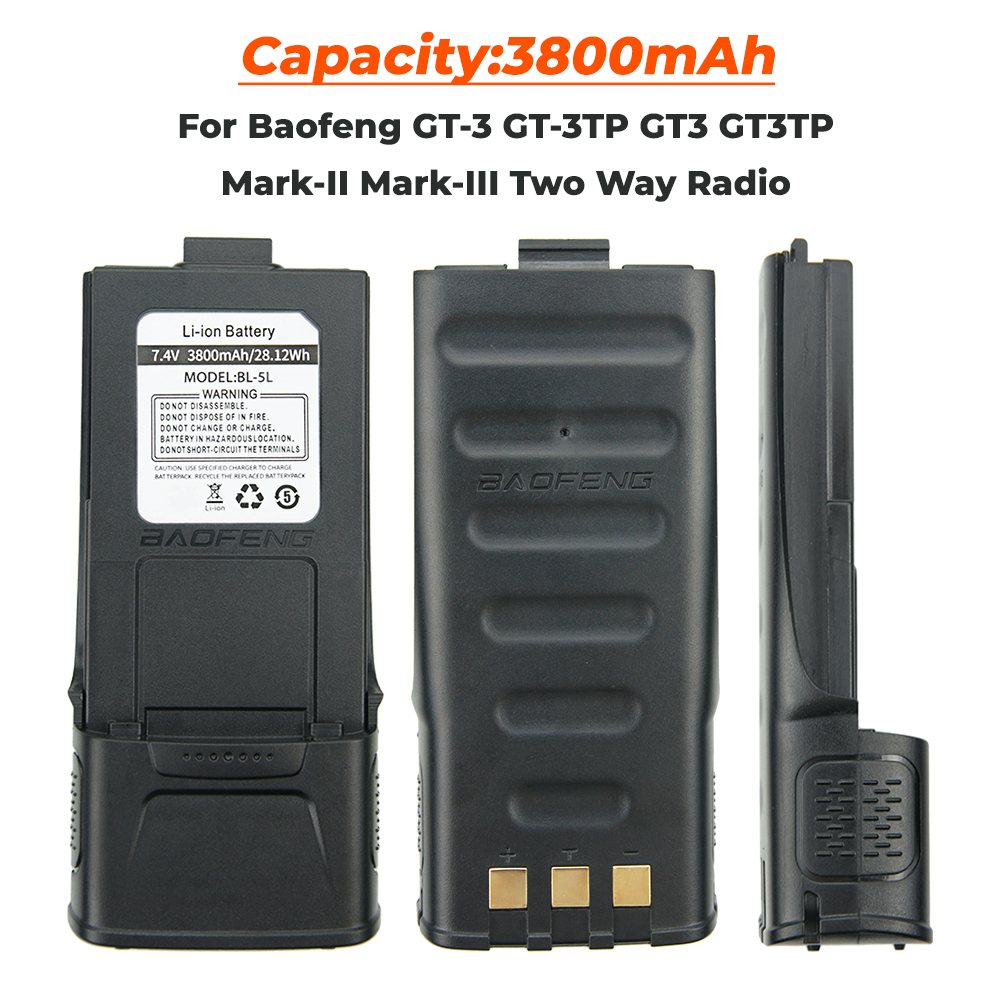7.4V 3800mAh Replacement Two Way Radio Battery for Baofeng GT-3 GT-3TP GT3 GT3TP GT-3 Mark-II ...