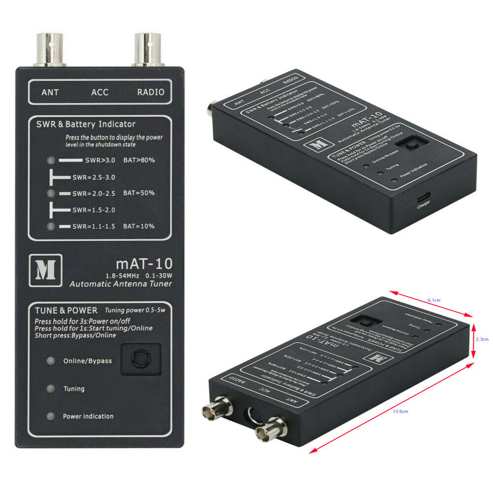 MAT-10 Automatic Tuner for YAESU FT-818 ICOM IC-705 Lab599 TX-500 QRP ...