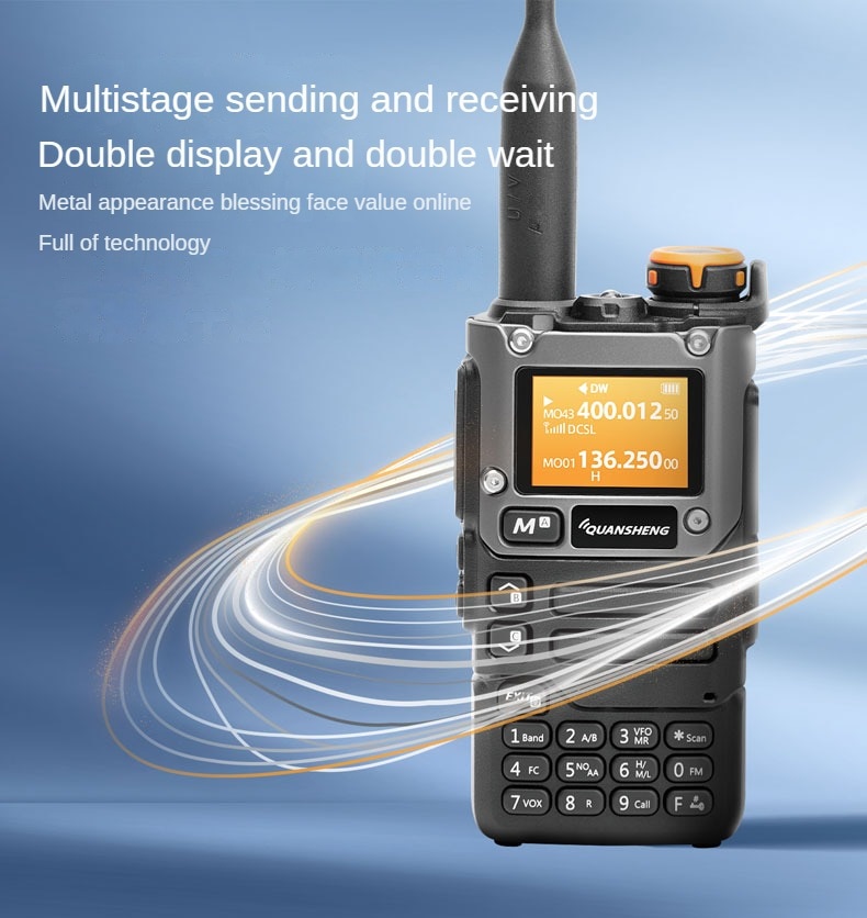 Transparent/Orange/Black Quansheng UV-K6 Walkie Talkie 5W Air Band ...