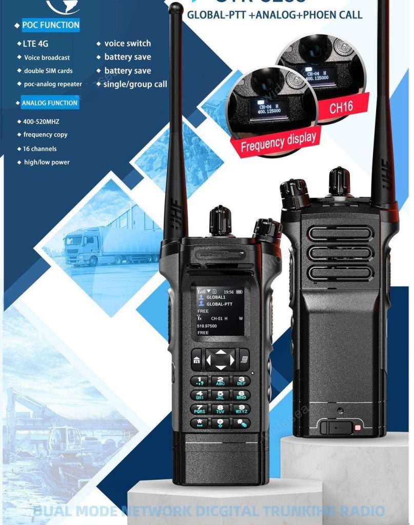 Military Intercom XL6500 GPS POC UHF 4G LTE SIM Card Two-way Radio Long Range Phones ...