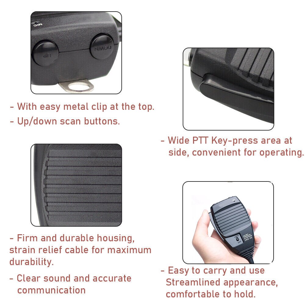 EMS-53 8Pin Microphone For Alinco DR-06 DR-135 DR-235 DR-435 DR-635 ...