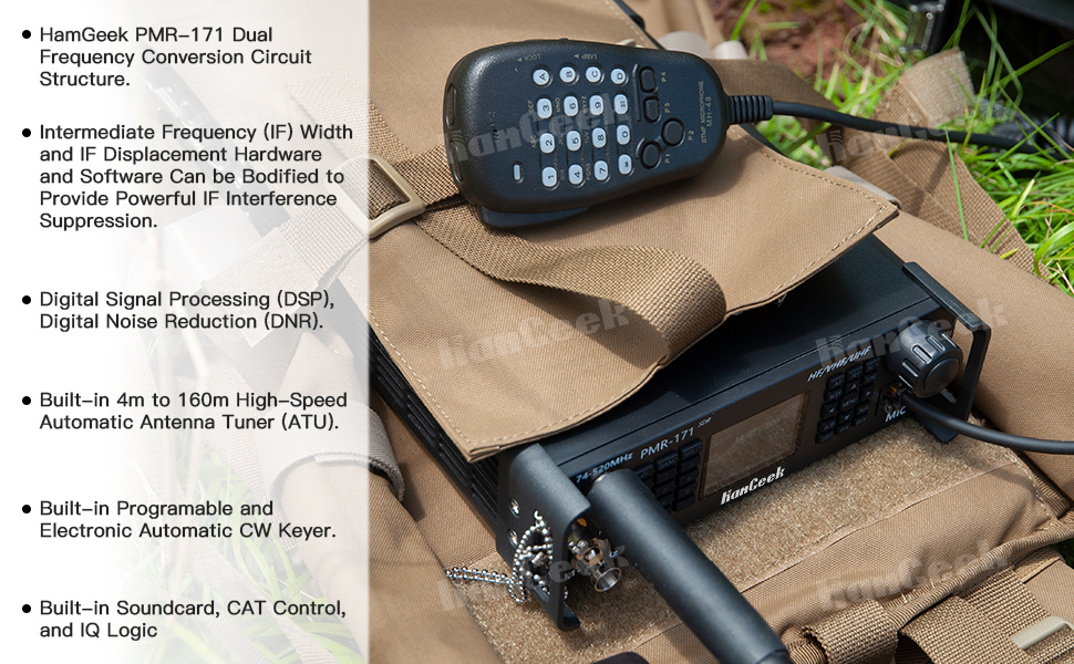 HAMGEEK PMR-171 100KHz-2GHz 20W Military Radio SDR Transceiver VHF UHF ...