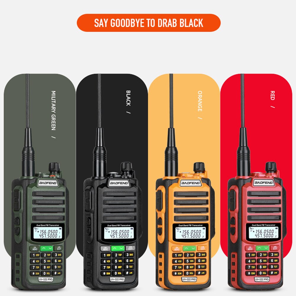 2023 2pcs/lot Baofeng UV S22 PRO V2 V1 IP68 Waterproof True 10W Power Walkie Talkie Type-C ...