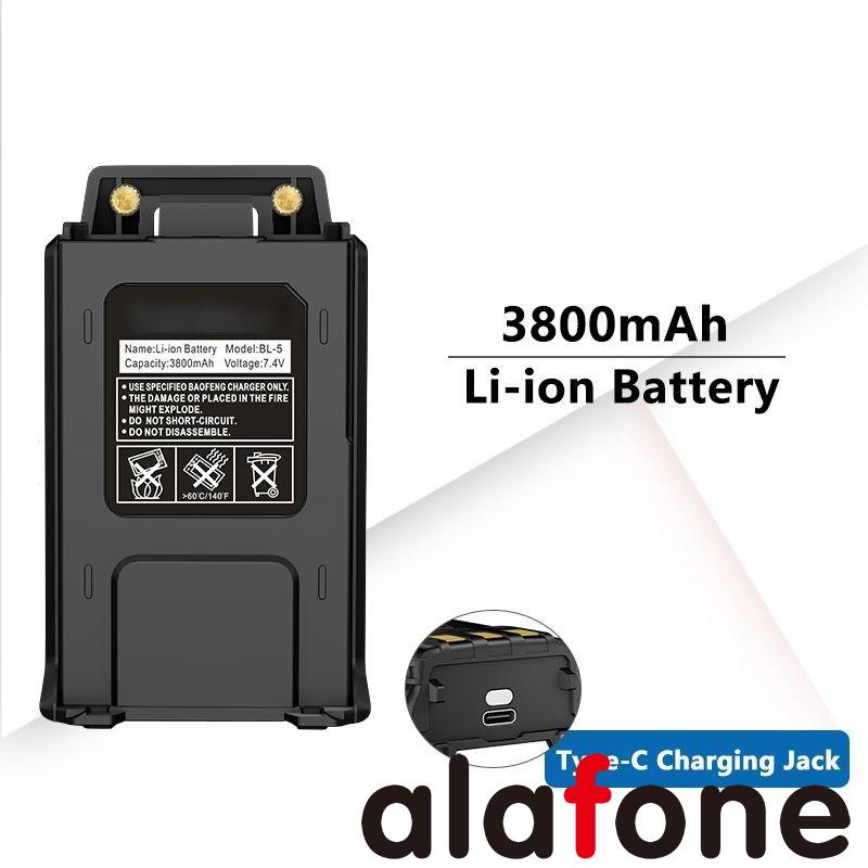 Upgraded Type-C 3800mAh Battery BL-5 Fast Charge for Baofeng UV5R UV ...