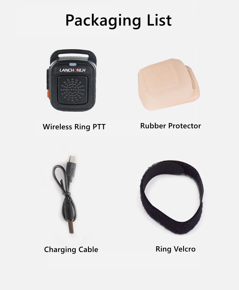 POA68 Wireless Ring PTT Walkie Talkie Bluetooth Transmitter Radio ...