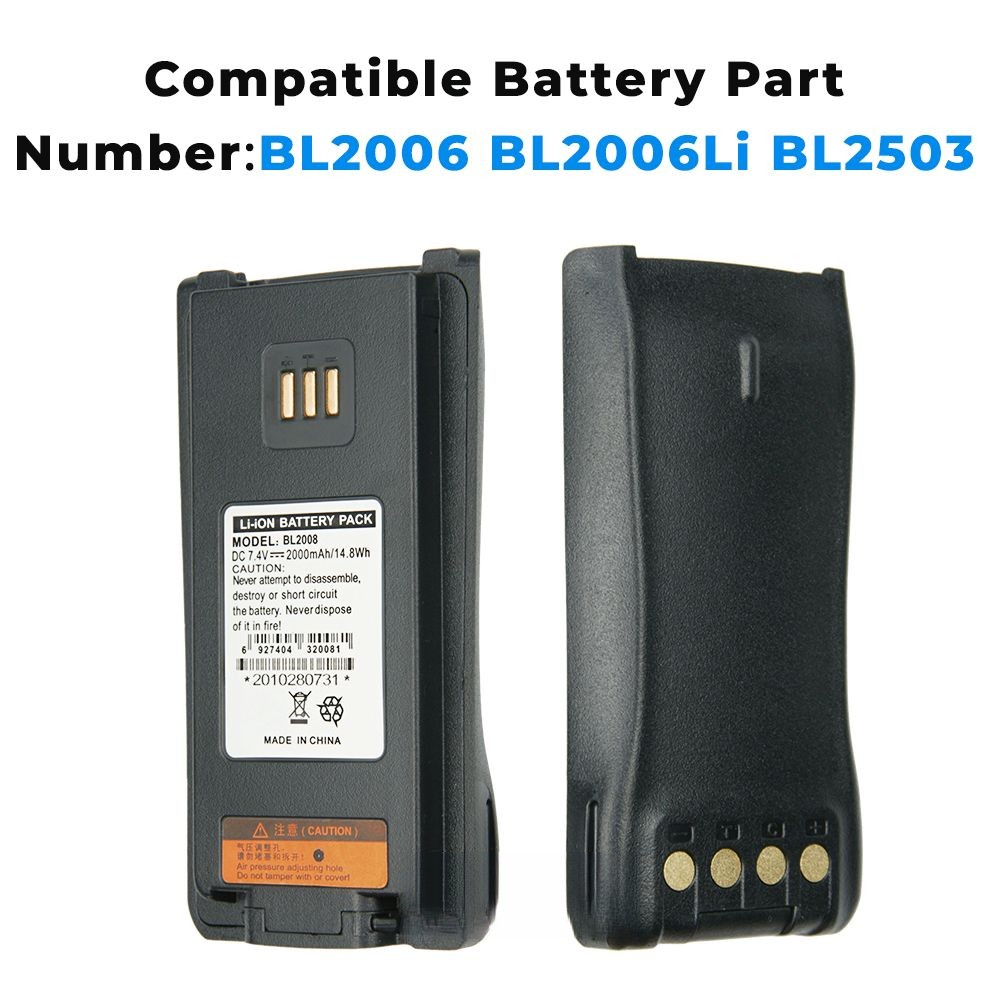 10PCS BL2008 2000mAh Battery for Hytera PD700/700S PD780 PD780G PD880 PD980 PD980 Rechargeable ...