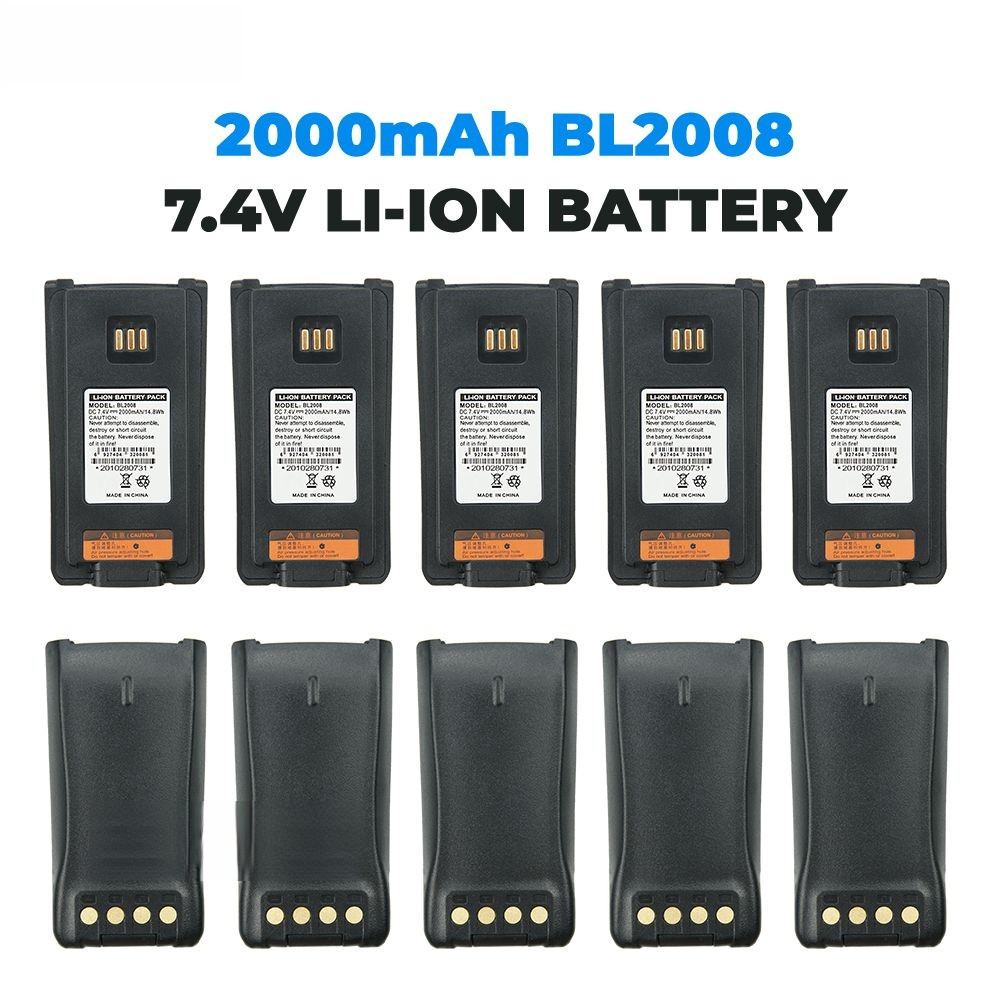 10PCS BL2008 2000mAh Battery for Hytera PD700/700S PD780 PD780G PD880 PD980 PD980 Rechargeable ...