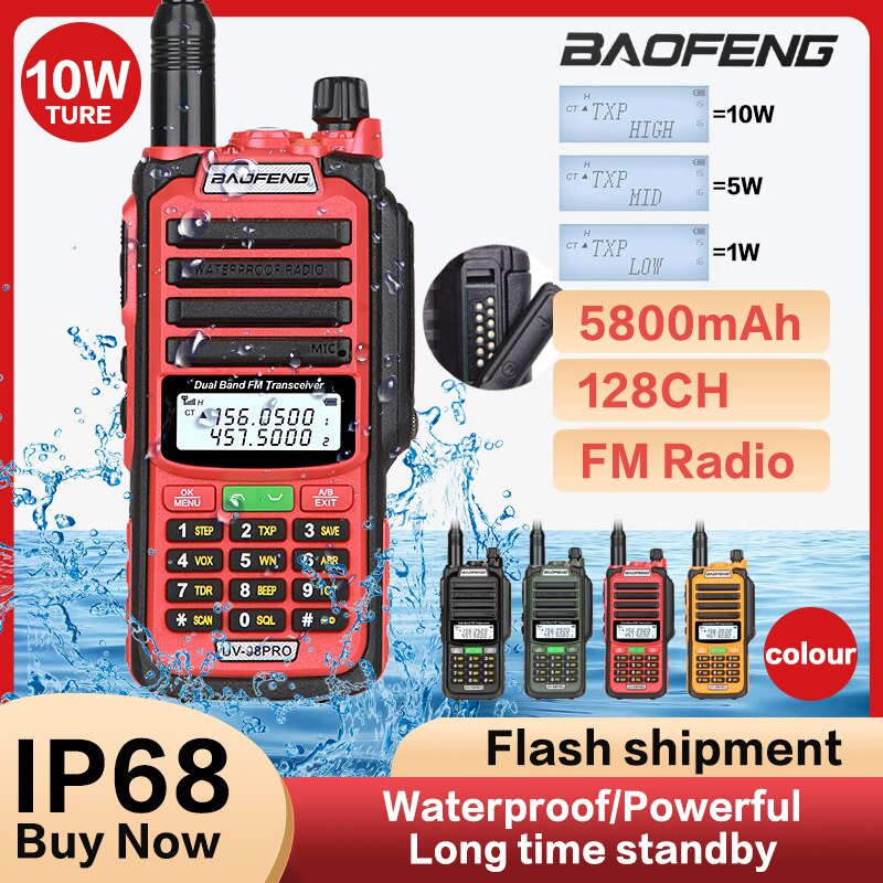 Baofeng UV98 Pro IP68 Waterproof Marine Walkie Talkie 10W 5800mAh - ALAFONE