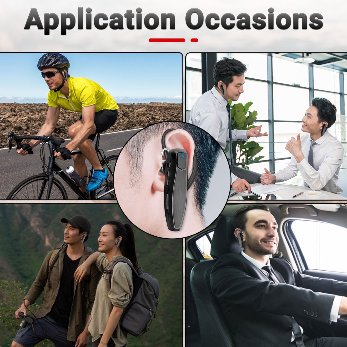 Cell phone Walkie Talkie Wireless Bluetooth PTT Headset Earpiece Hands-free - ALAFONE