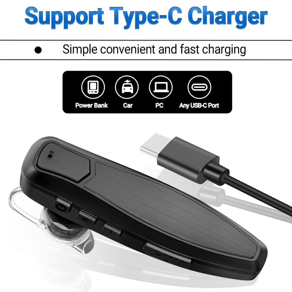 Cell phone Walkie Talkie Wireless Bluetooth PTT Headset Earpiece Hands ...
