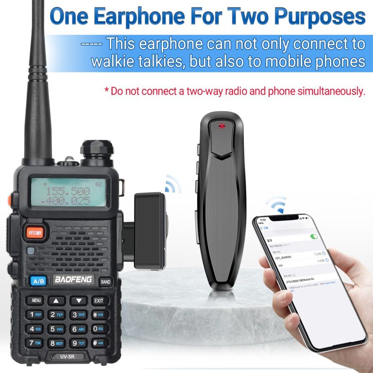 Cell phone Walkie Talkie Wireless Bluetooth PTT Headset Earpiece Hands ...