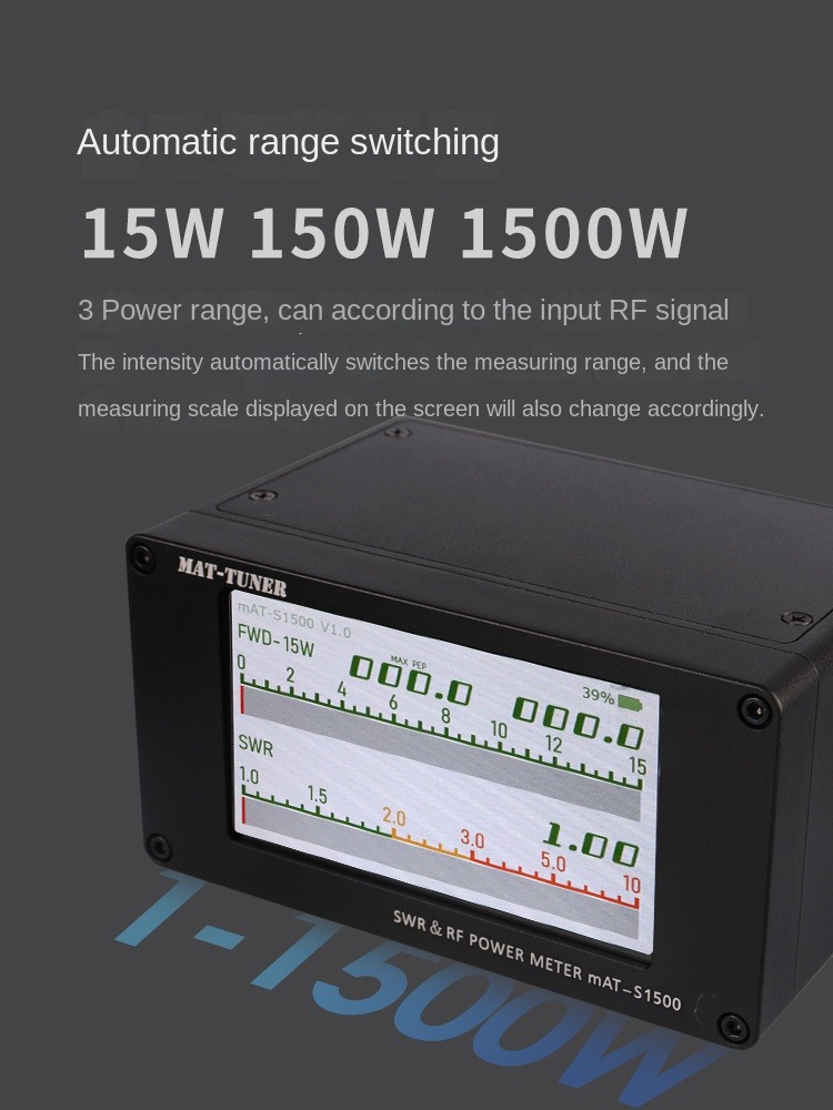 For Shortwave Radio Mat-Tuner MAT-S1500 Digital Standing Wave Meter SWR ...