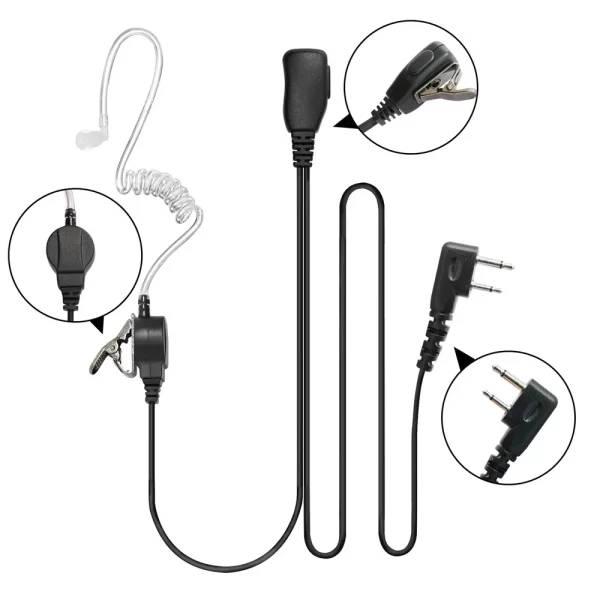 Icom Radios Air Acoustic Tube Earpiece for IC-F4 IC-F34 IC-F43 IC-F44 ...