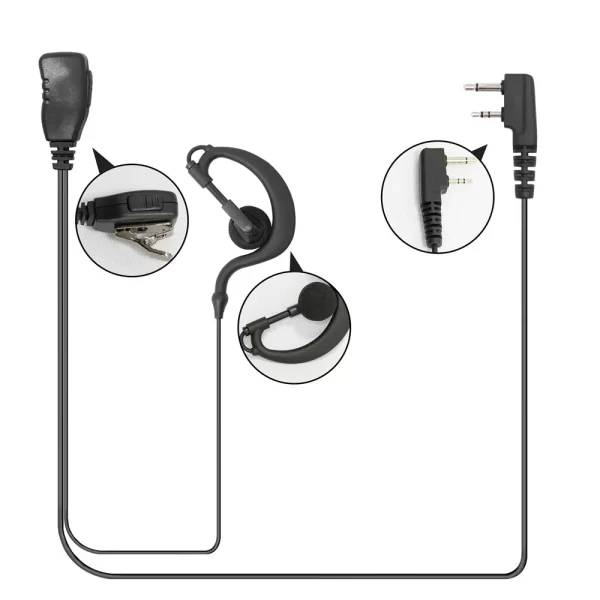 G-style Earloop Headset Earpiece MIC for ICOM IC-F33 F34 F43 F44 F3000 ...