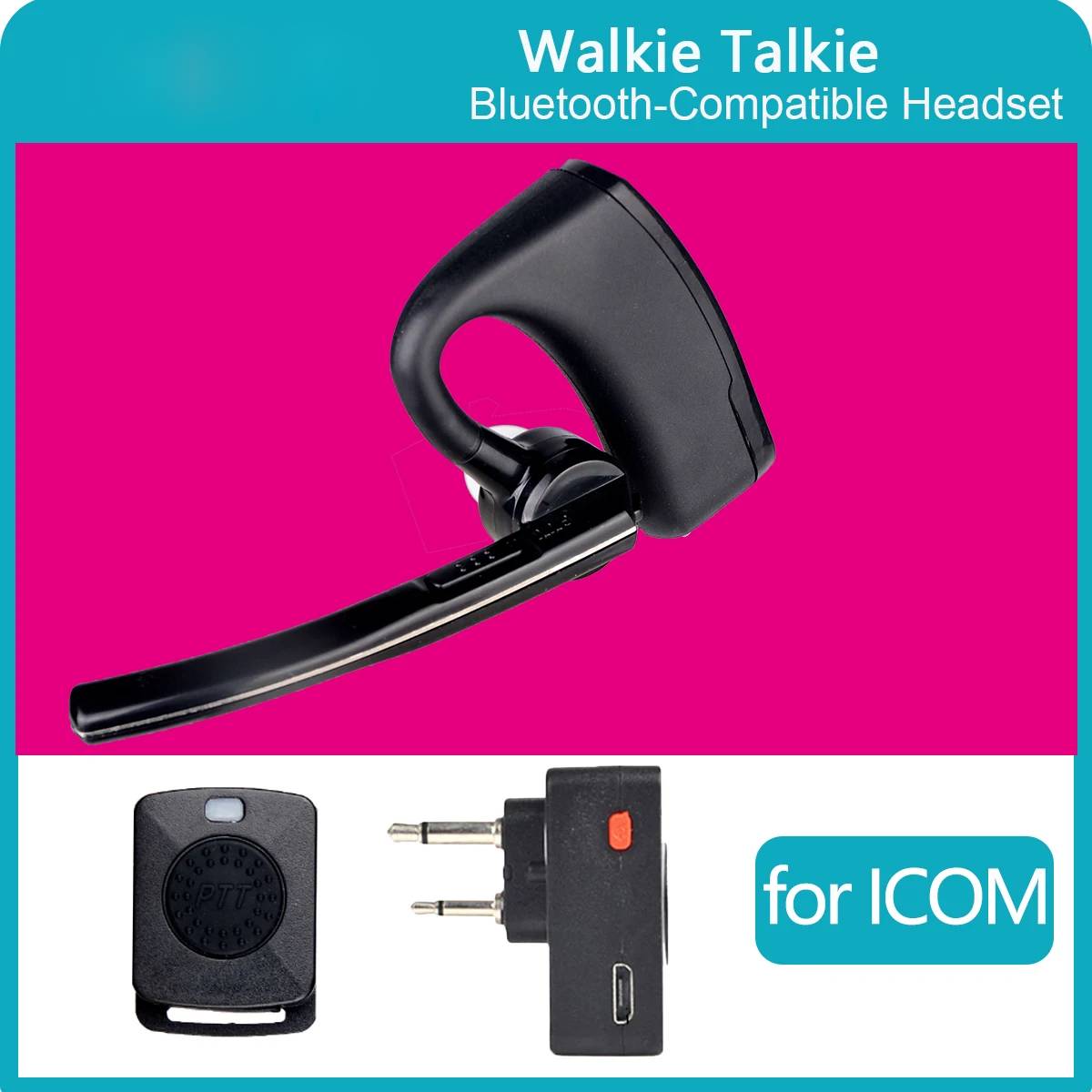 Bluetooth Earphone Finger PTT Wireless Headset For ICOM V82 V85 F3000 ...