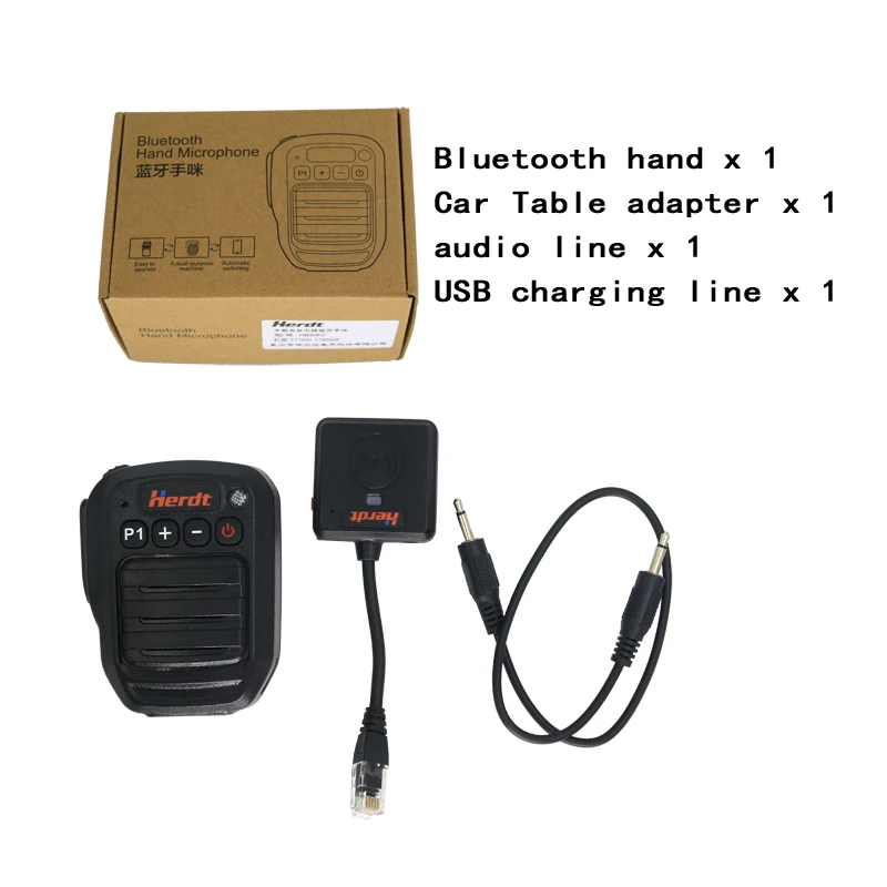 Handheld HB980 Bluetooth PTT Microphone & Adapter For ICOM Motorola ...