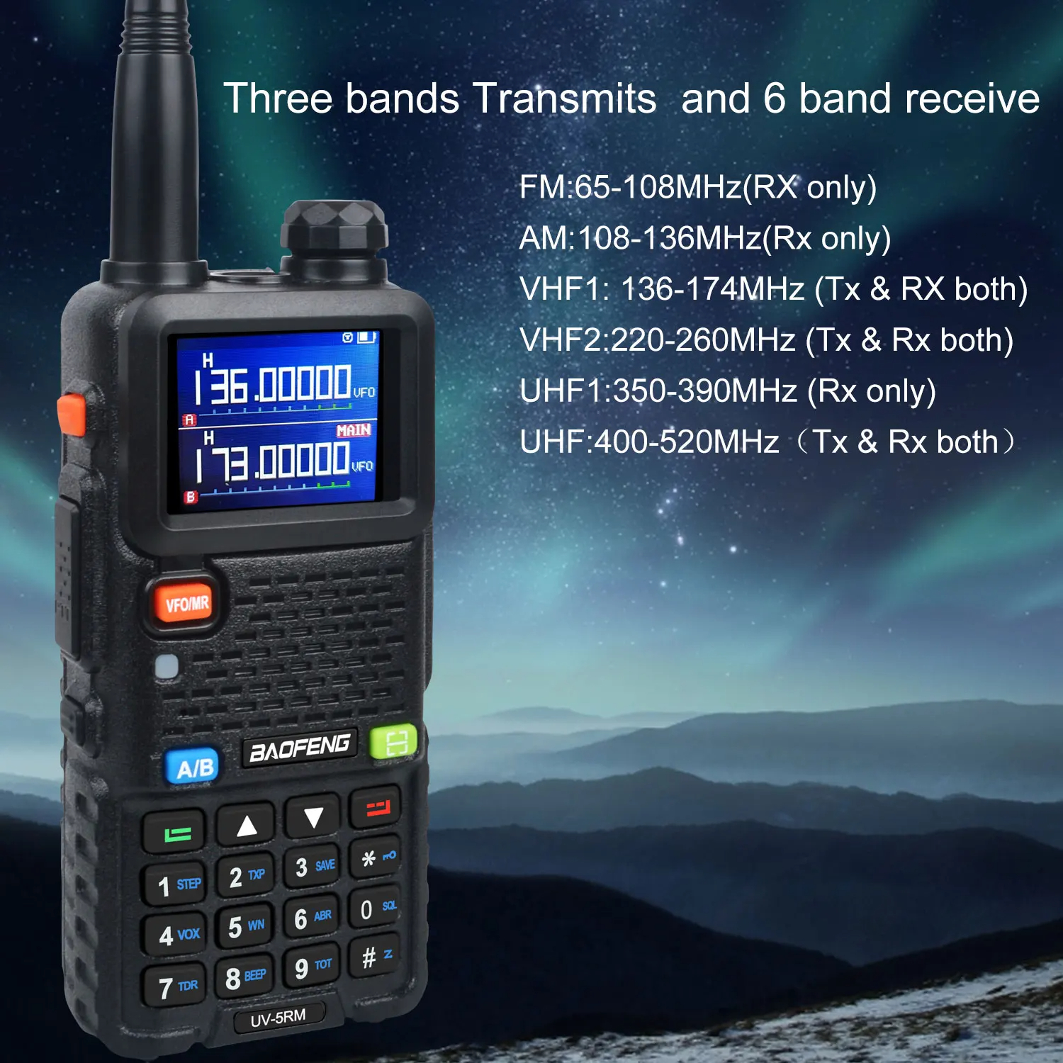 2024 New Version Baofeng UV-5RM Multi Band Portable Radio Air Band One ...