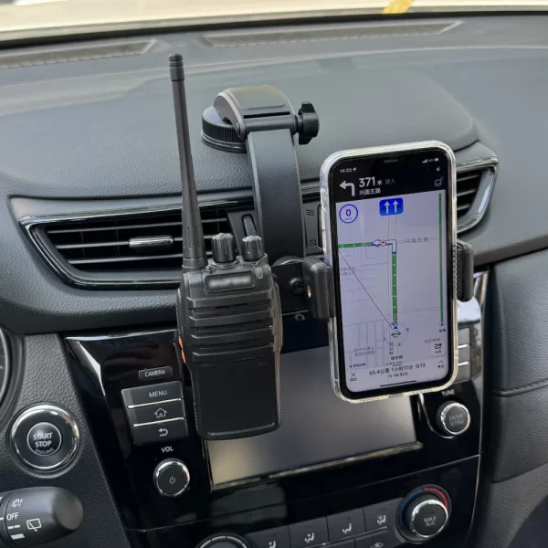 2 in1 Car Holder Walkie Talkie & Cellphones Bracket with Suction Cup ...