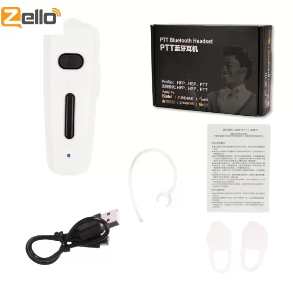 Bluetooth Headphone Wireless Speaker Microphone Earpiece Zello Ptt ...