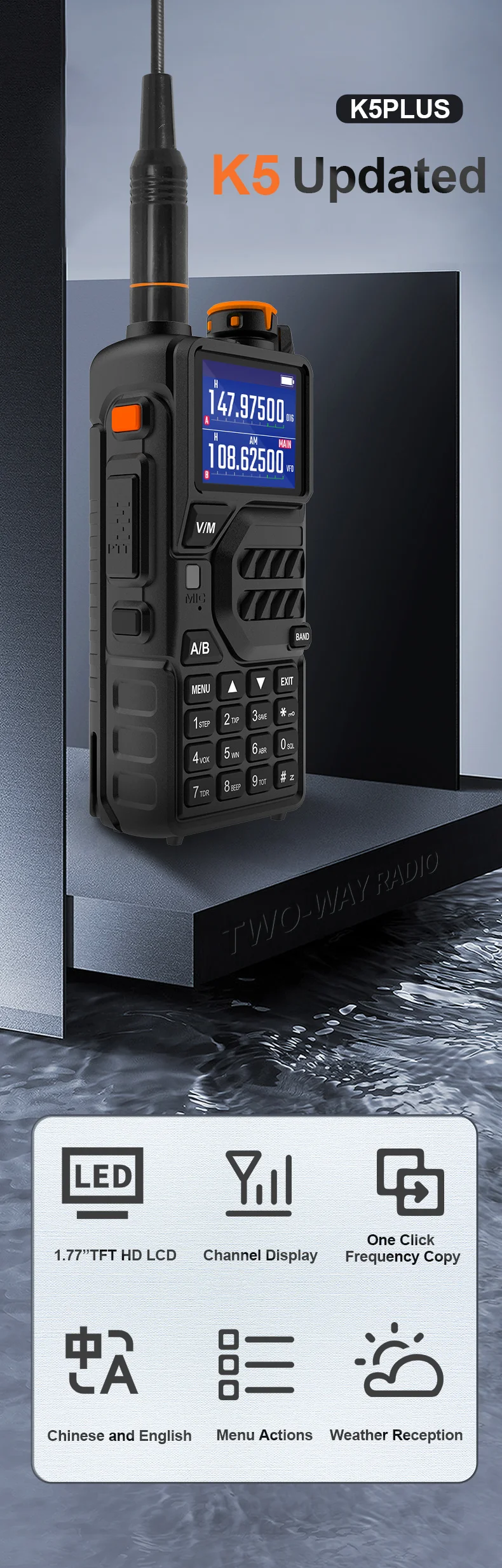 BF-K5 PLUS BAOFENG BF-K5plus NEW ARRIVAL UV-K5/UV-K6 Upgraded Version High Power/Long Range/Long ...