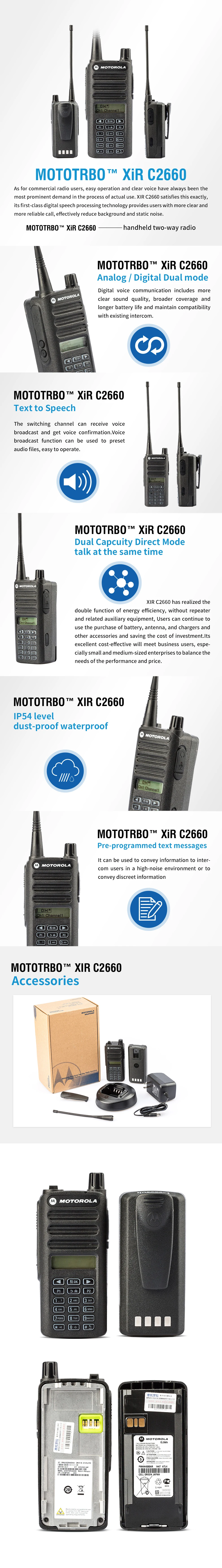 Motorola MotoTRBO XIR C2660 VHF UHF DMR Professional Digital Walkie ...
